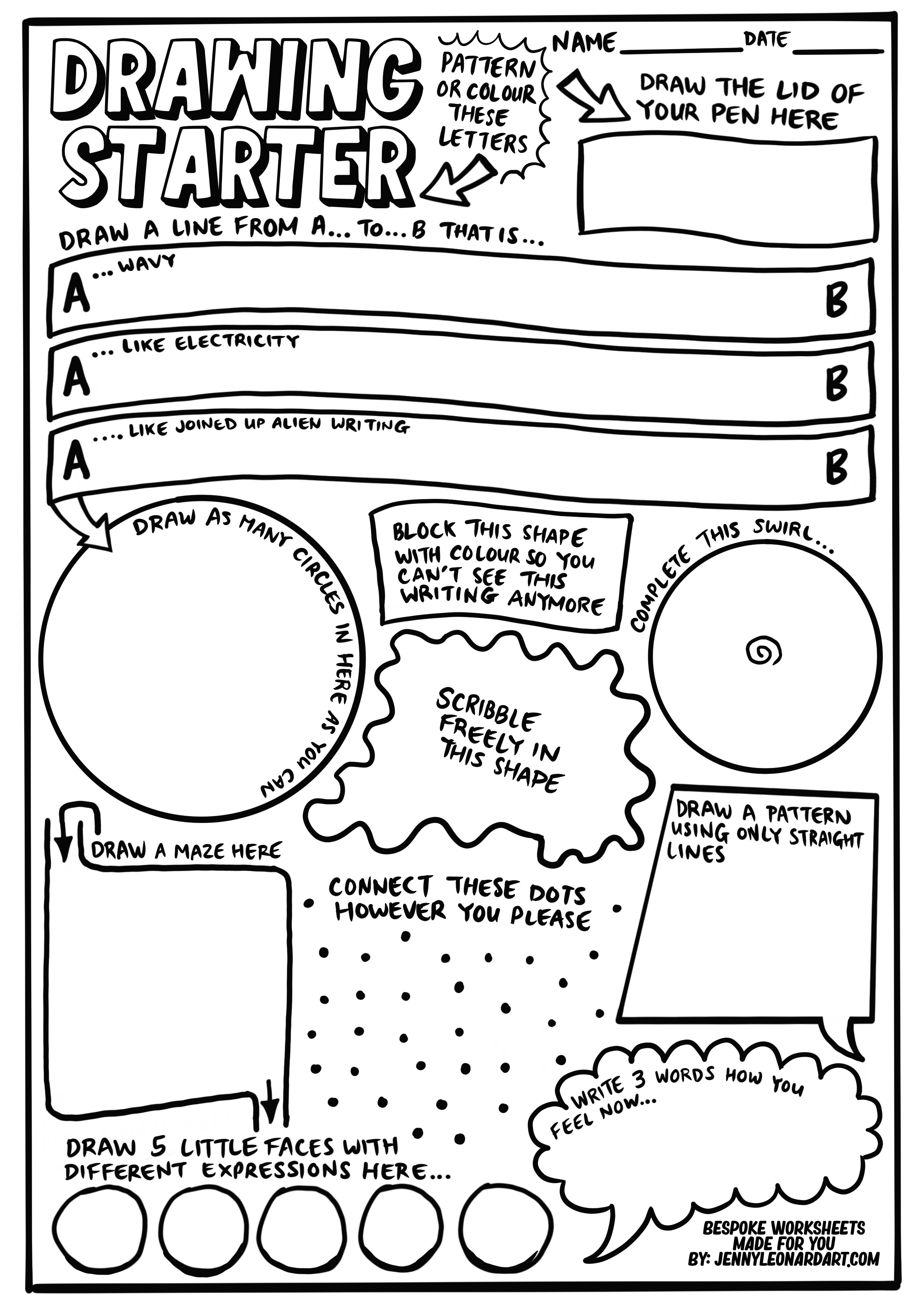 Printable Activity Packs & Worksheets – Jenny Leonard Art